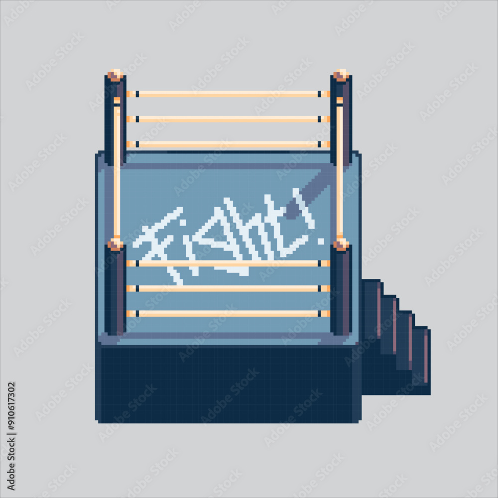 Pixel art illustration Boxing Ring. Pixelated Boxing Ring. Boxing Ring ...