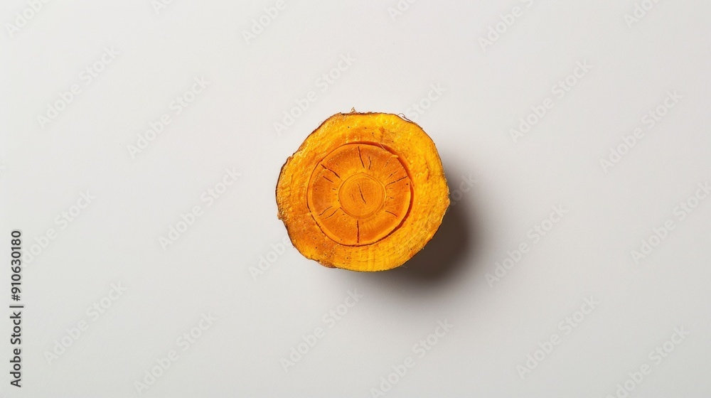 Turmeric root cross section, vibrant orange color, herb, medicinal ...