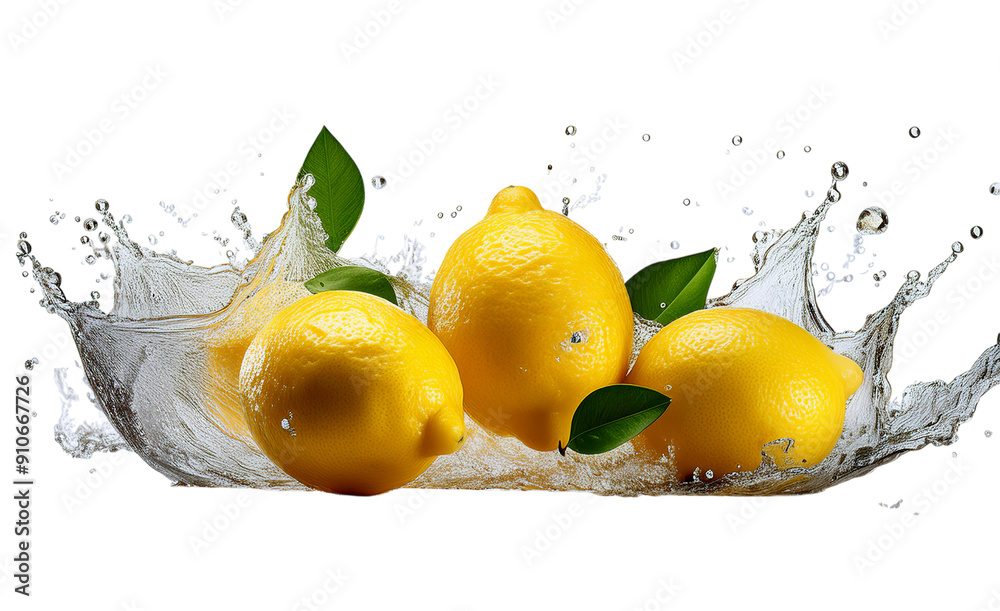 Lemon water splash isolated on a white transparent background, PNG ...