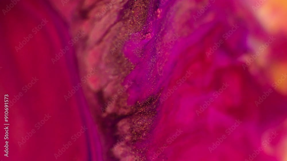 Glitter fluid wave. Paint drip. Blur pink purple color metallic ...
