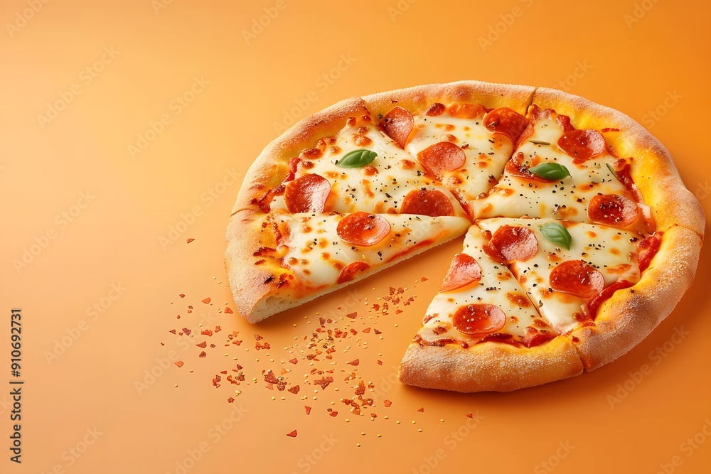 Laughing pizza slice with animated toppings as facial features ...