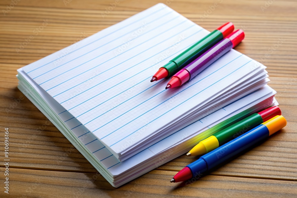 Organized notes on a tidy stack of white index cards, showcasing ...