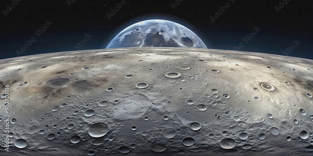 ภาพประกอบสต็อก High-resolution HDRI environment map of the moon surface ...