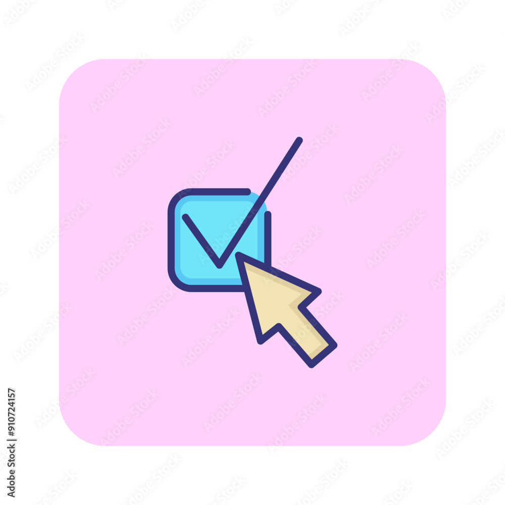 Select line icon. Check, tick, cursor checkbox. Interface concept. Can be used for topics like ...