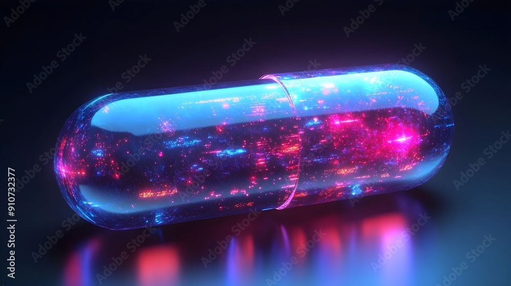 An illustration of a rounded pill, highlighting its details and texture ...