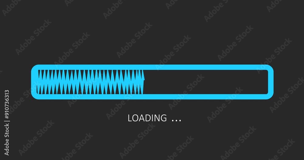 Hand drawn animation of loading bar. Downloading bar or loading screen. Download progress ...