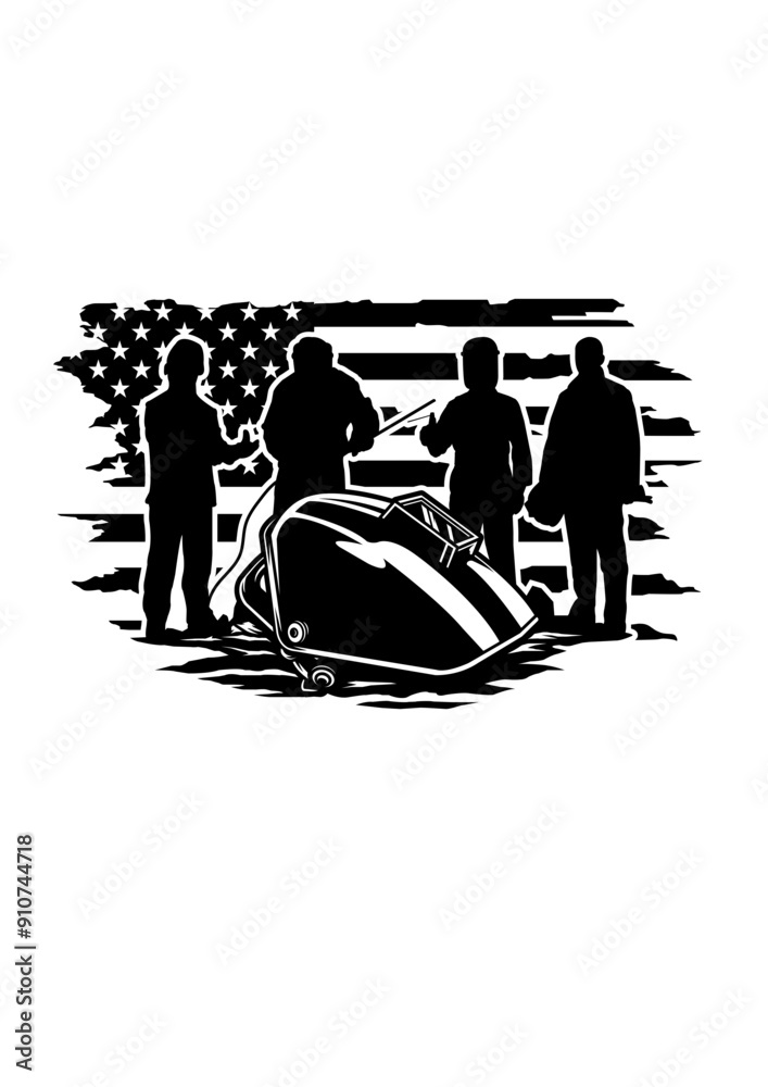 US Welder Squad Illustration, US Welding Monogram Stencil, Welder Team ...