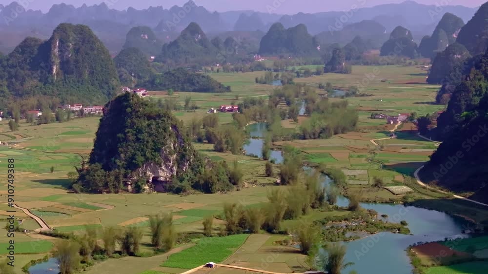 This footage captures the serene landscapes of Phong Nam Valley in Cao ...