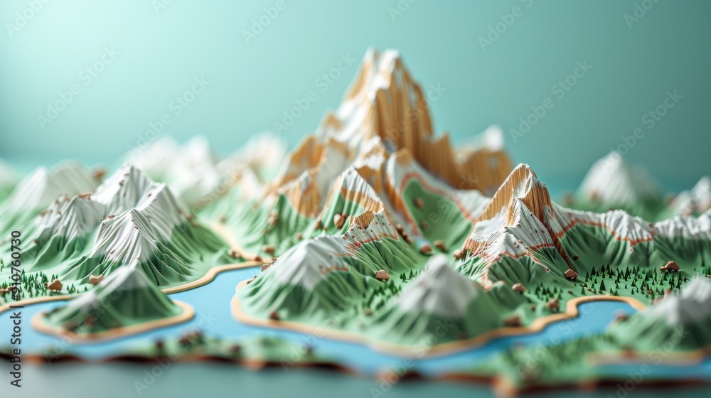 A map showing mountain ranges around the world, highlighting the ...