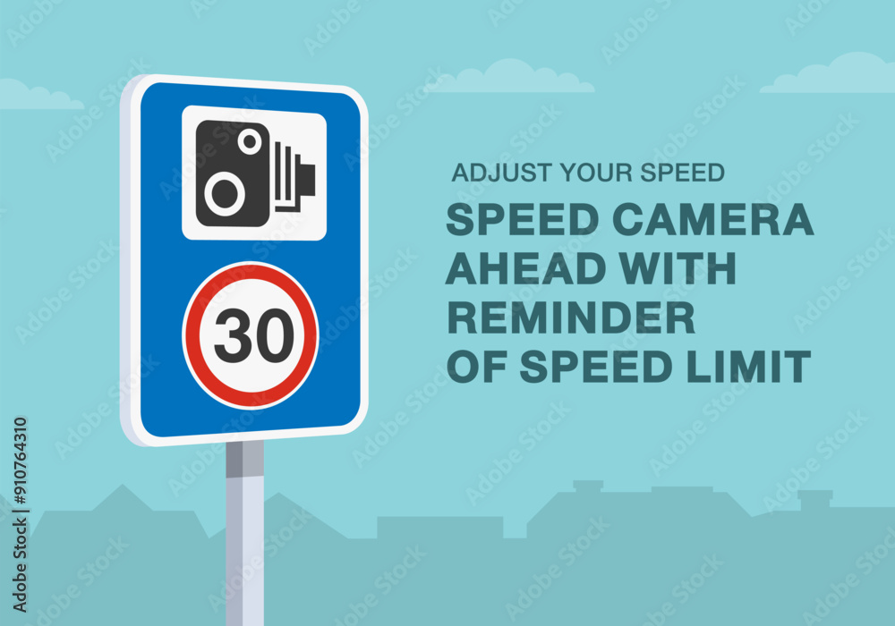 Safe driving tips and traffic regulation rules. Close-up of a british ...