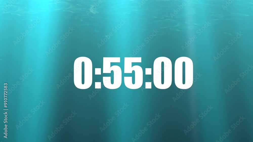 Countdown Timer 60 Second Countdown Timer White Numbers On Blue Moving Background Light