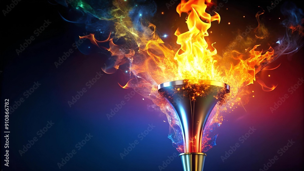 Abstract Flame Symphony: A vibrant, dynamic depiction of the Olympic ...
