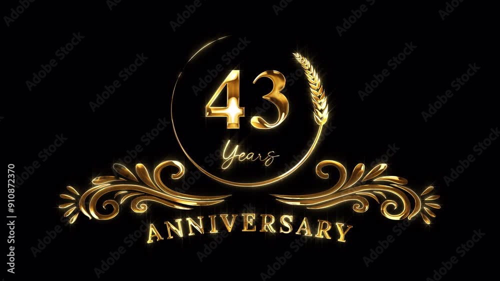 43rd Anniversary Celebration. Happy 43 Years Anniversary Animation in ...