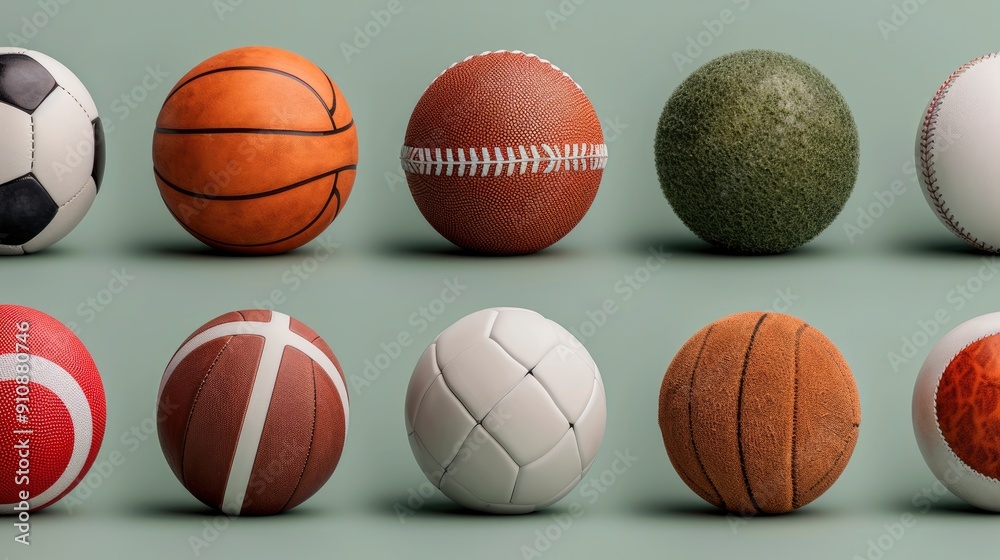 Various Balls Isolated, Creating A Visual Collage Of Sports, Wallpaper ...