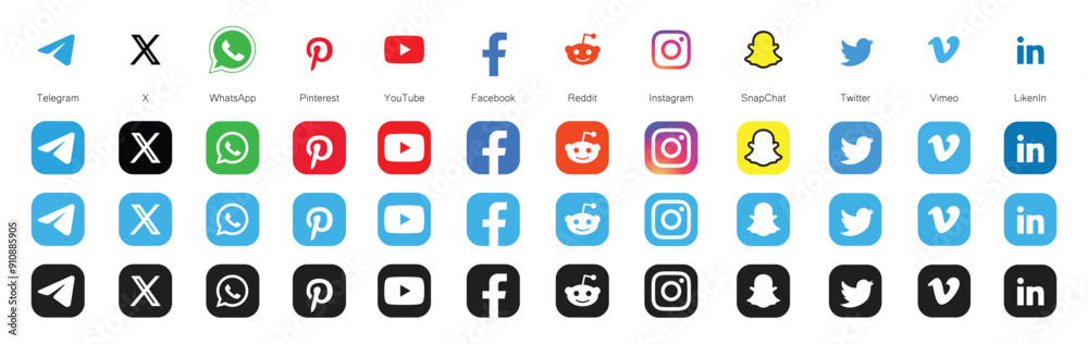 Contact icon. Popular social media logo with contact icon. Social ...