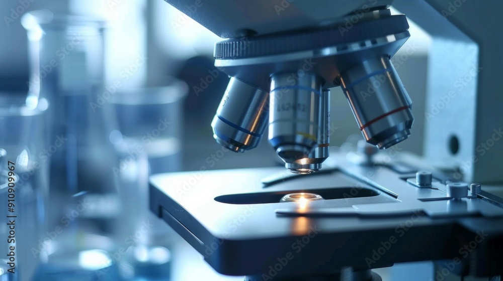 chinese Biologists scrutinize cells under a microscope in the ...