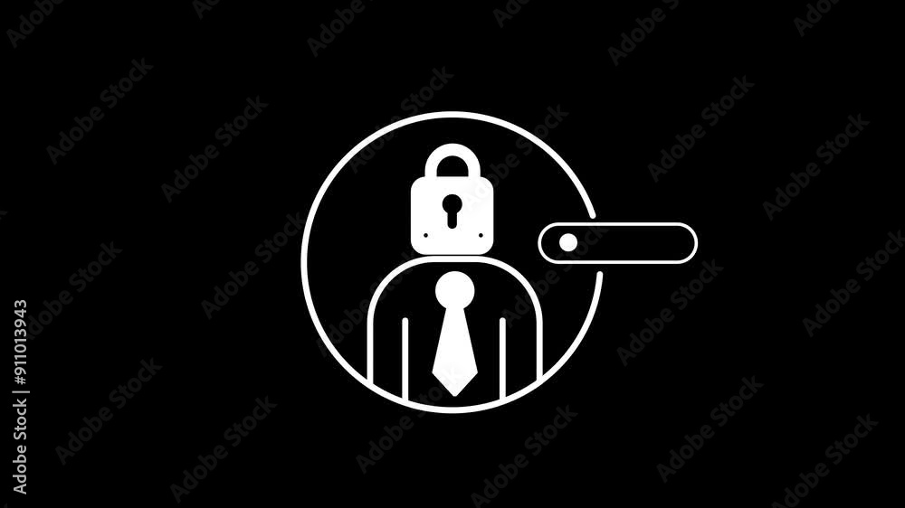 Password icon, Typing wrong and right password icon animation in black ...