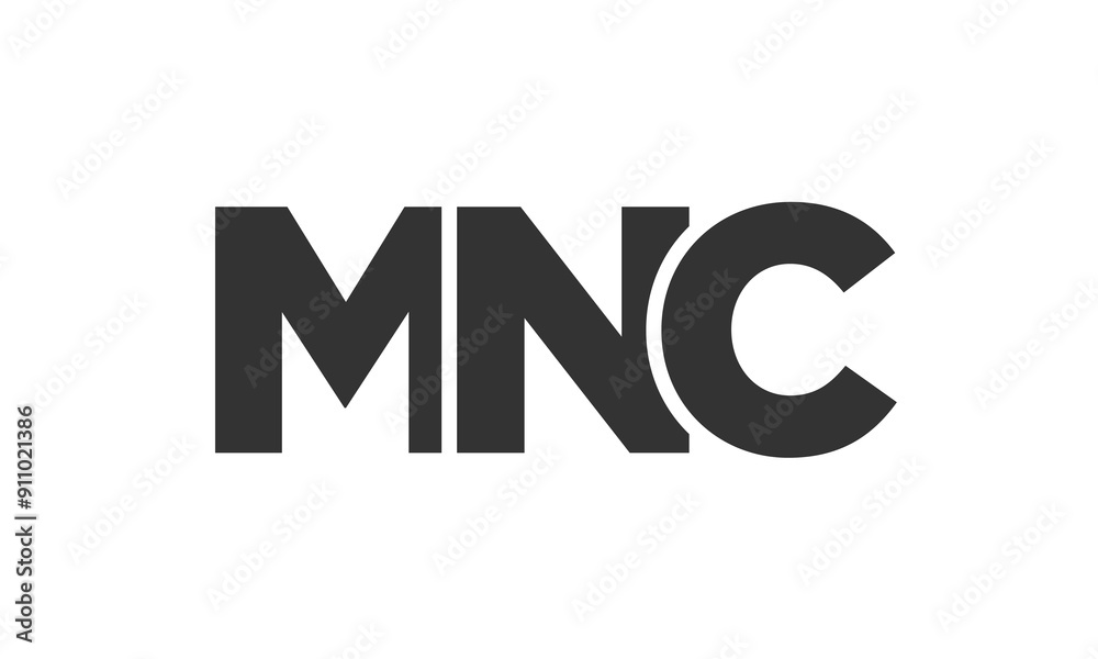 MNC logo design template with strong and modern bold text. Initial ...