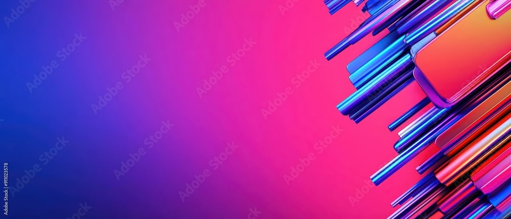 Minimal poster template featuring a dynamic science theme with atom ...