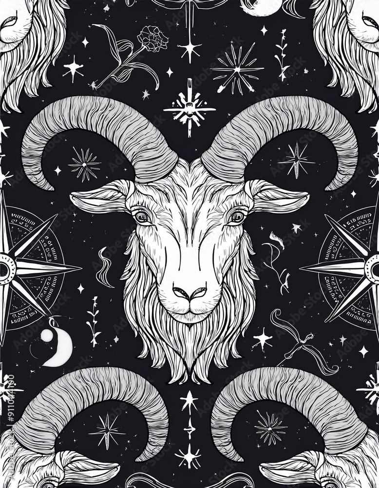 Medieval astrology seamless pattern. Ancient book vector illustration ...