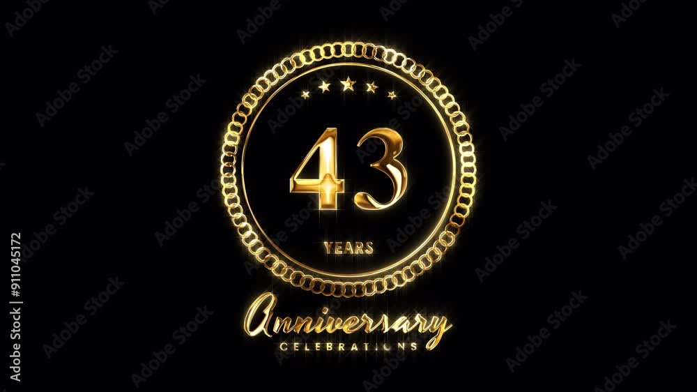 43rd Anniversary Celebration. Happy 43 Years Anniversary Animation in ...