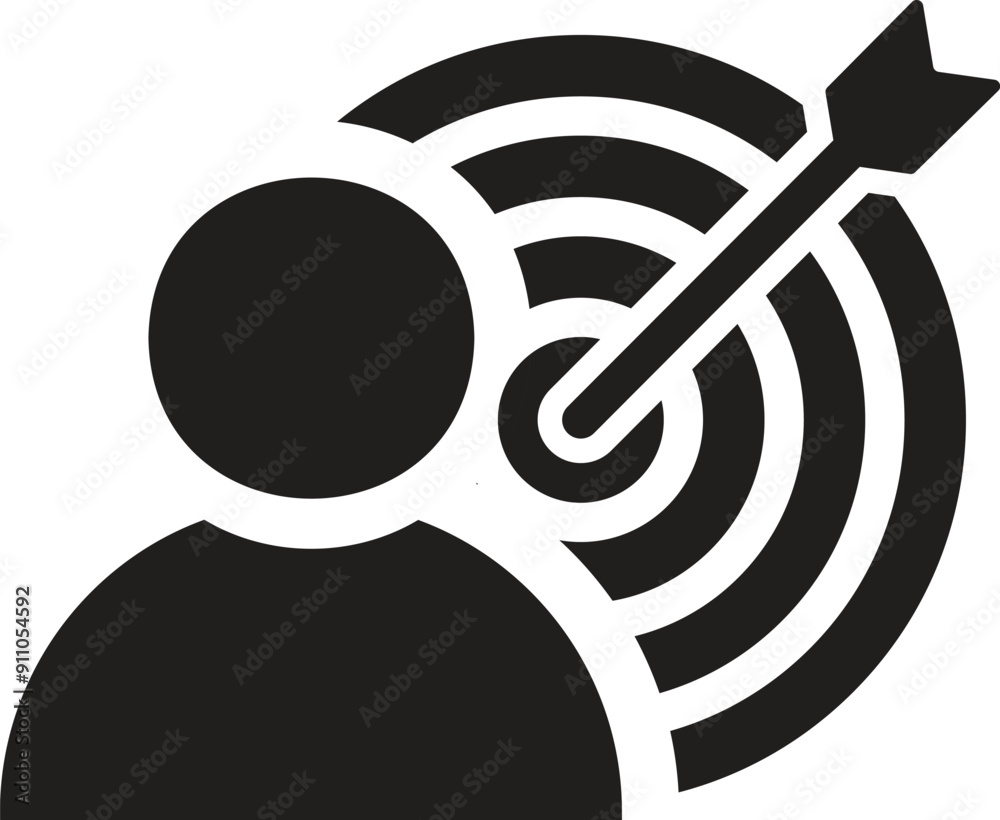 Target goal icon. Businessman target marketing symbol. Audience target ...