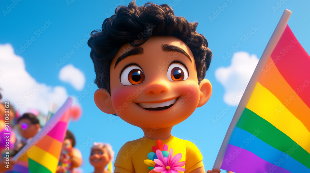 LGBTQ animated character, Animated character celebrating PRIDE Parade ...