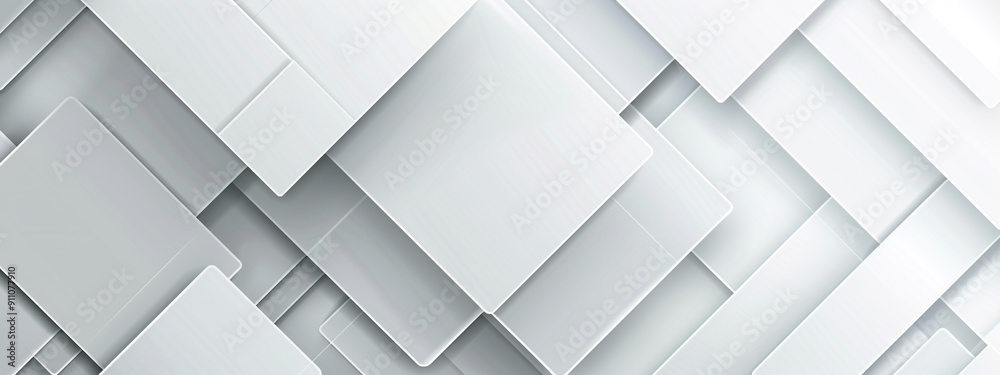 White tech background, with a geometric 3D structure. Clean, minimal ...