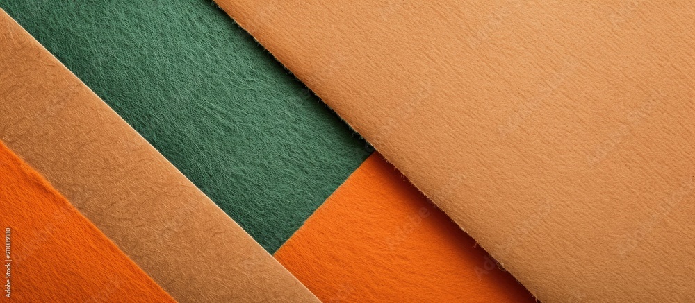 Vintage cardboard texture background with orange and green borders and ...