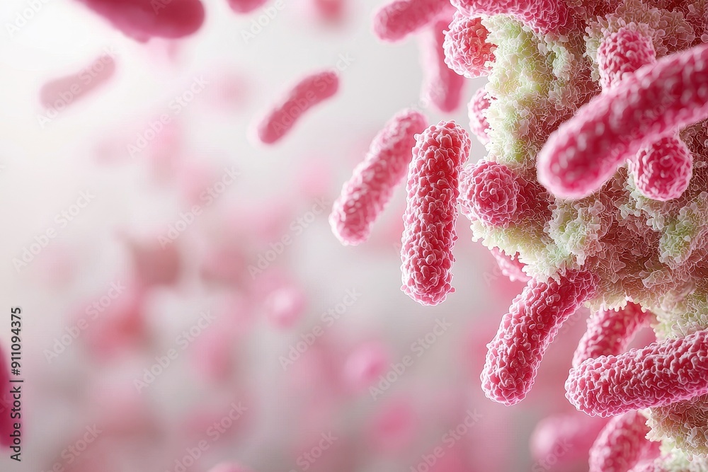 Minimalist vector art of bacterial growth, using soft pastel colors for ...