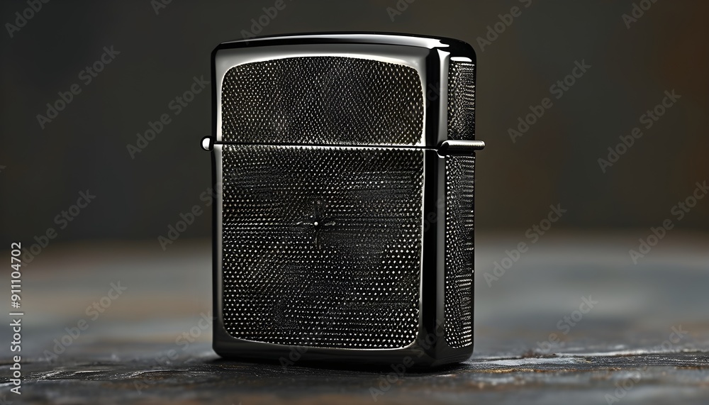 The metal lighter has a water-drop texture on the surface and a fuzzy ...
