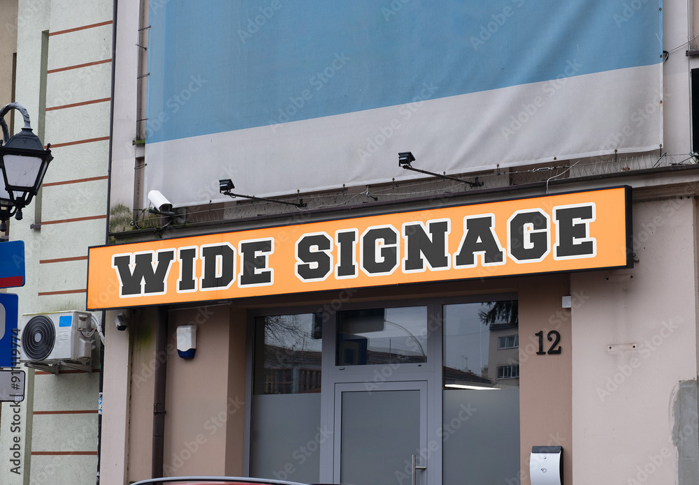 Super Wide Sigange Mockup Stock Template | Adobe Stock