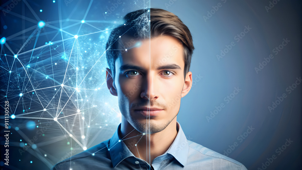 A split image showing a person on one side and their virtual avatar on ...