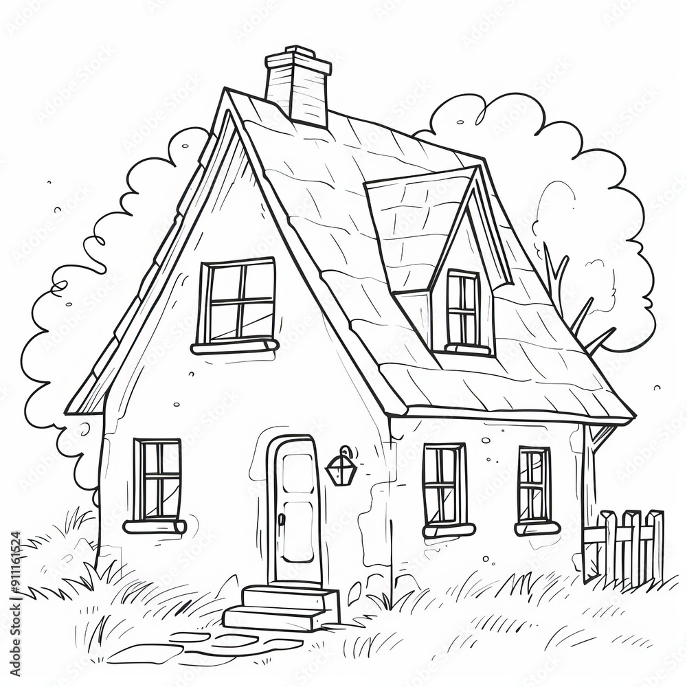 black and white house outline for coloring , free printable house ...