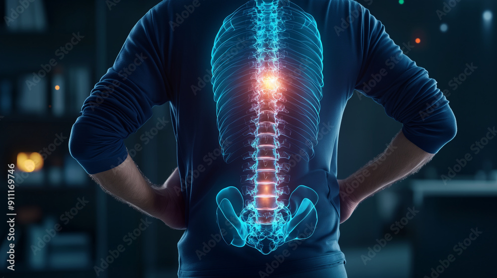 Man experiencing severe lower back pain discomfort, potentially due to ...