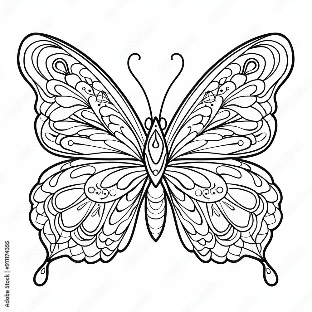 printable black line butterfly coloring page for toddlers , printable ...