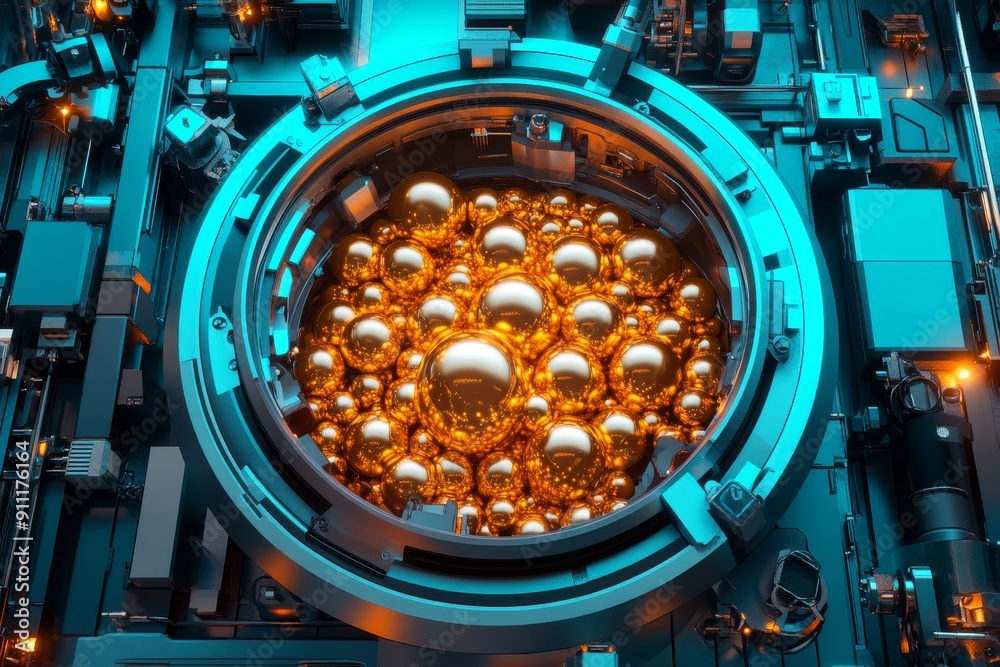 Symbolizing industrial biology and biotechnology, an icon shows cells ...