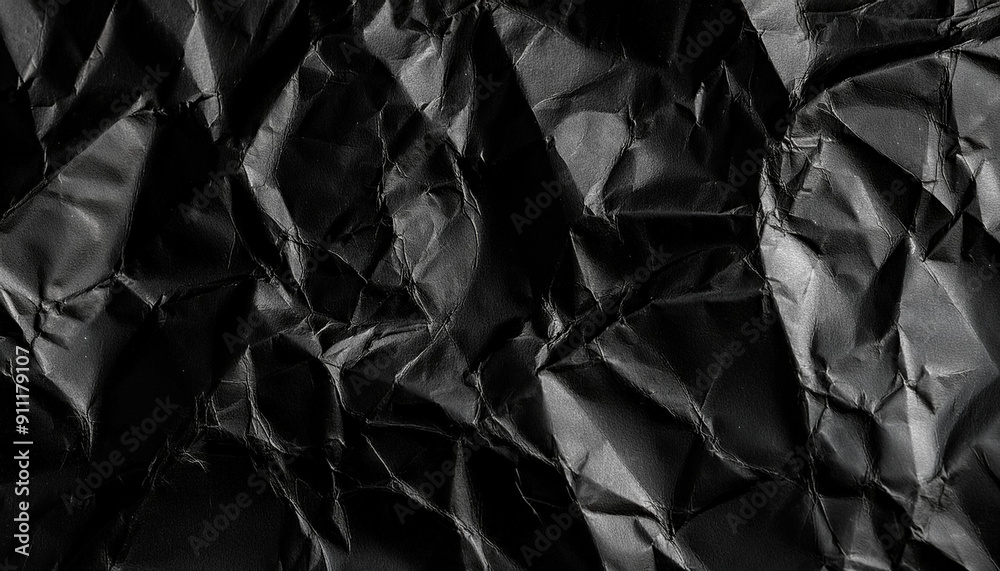 Black Vintage Crumpled Paper Texture Background. Paper Overlay ...