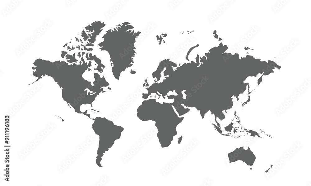 World map isolated on white background. for website layouts, background ...