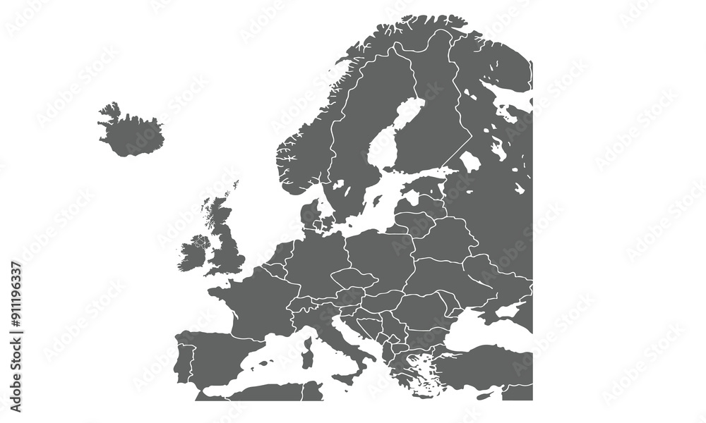 Europe map isolated on white background. for website layouts ...