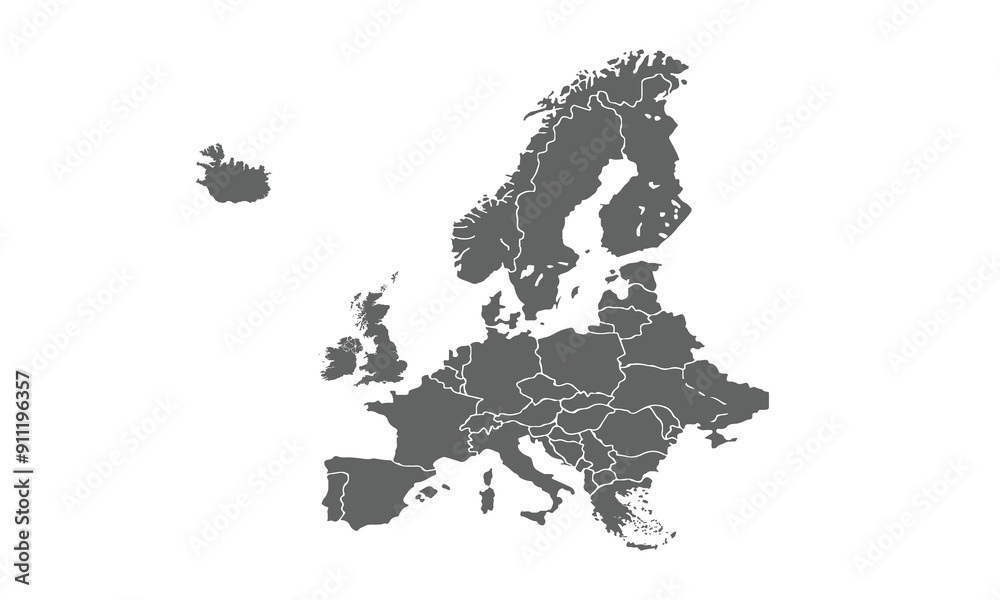 Europe map isolated on white background. for website layouts ...