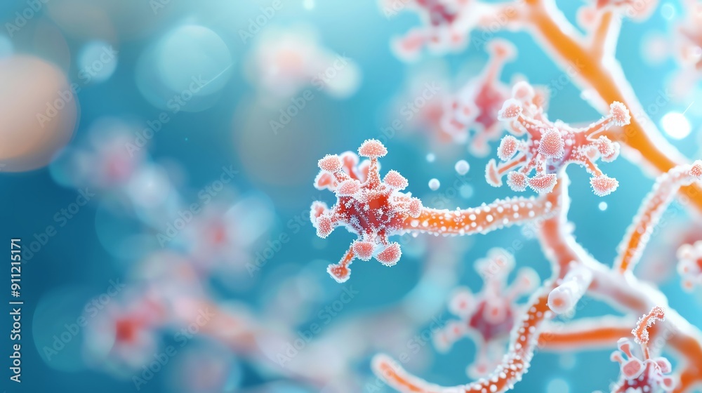 Microscopic view of mold spores causing infection, pathogens infections ...