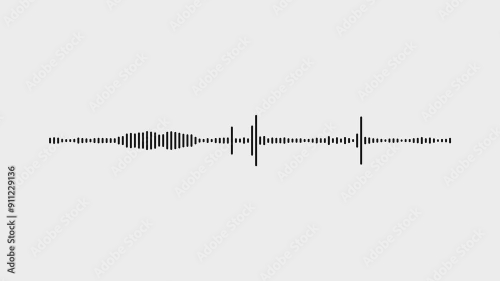 Line digital minimalist voice and soundtrack. sound wave or audio wave ...