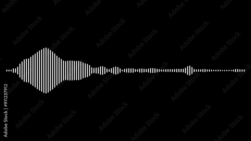 white audio frequency sound wave on black background, music waves ...