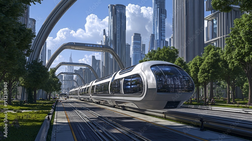 The futuristic city is a marvel of innovation, with a sophisticated ...