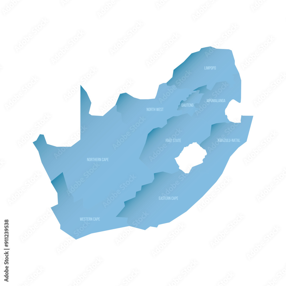 South Africa political map of administrative divisions - provinces ...