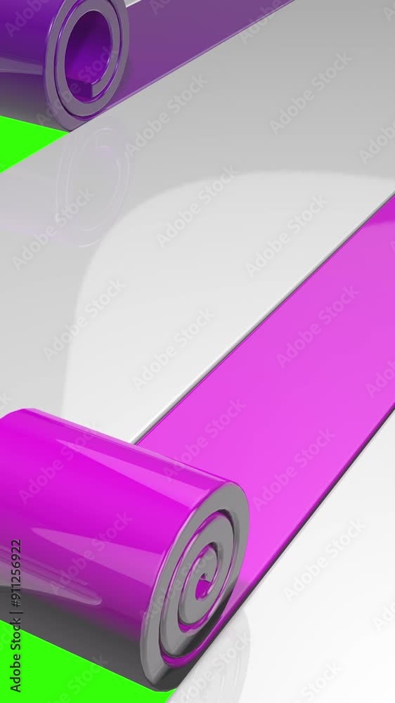 Unrolling ribbon strips diagonal transition modern green screen chroma ...