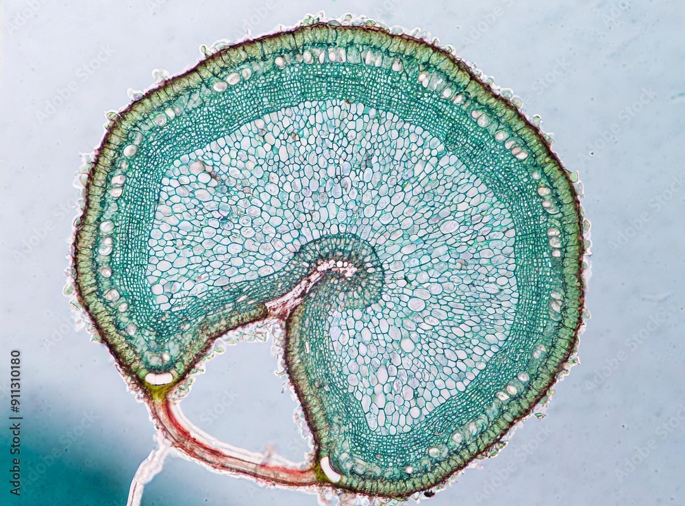 Cross-section Dicot, Monocot and Root of Plant Stem under the ...