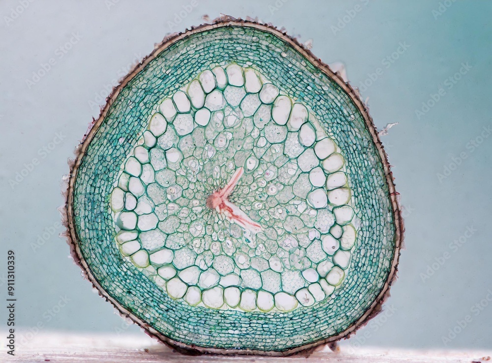 Cross-section Dicot, Monocot and Root of Plant Stem under the ...