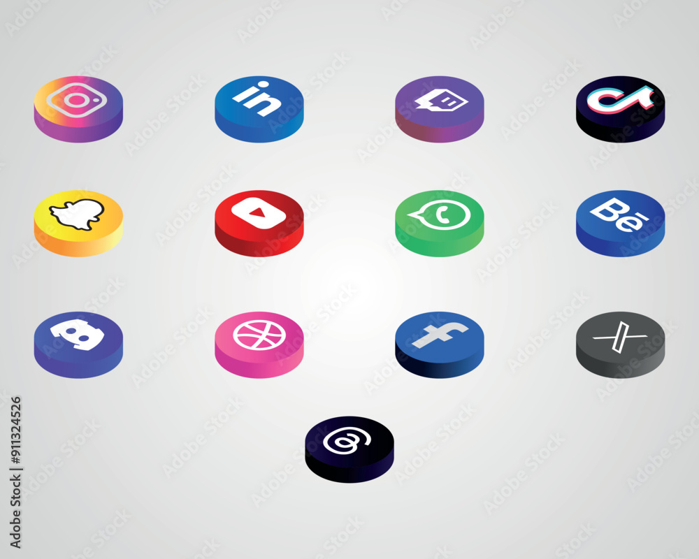 August 07, 2024: Popular Social Medias new logo and icon printed on ...